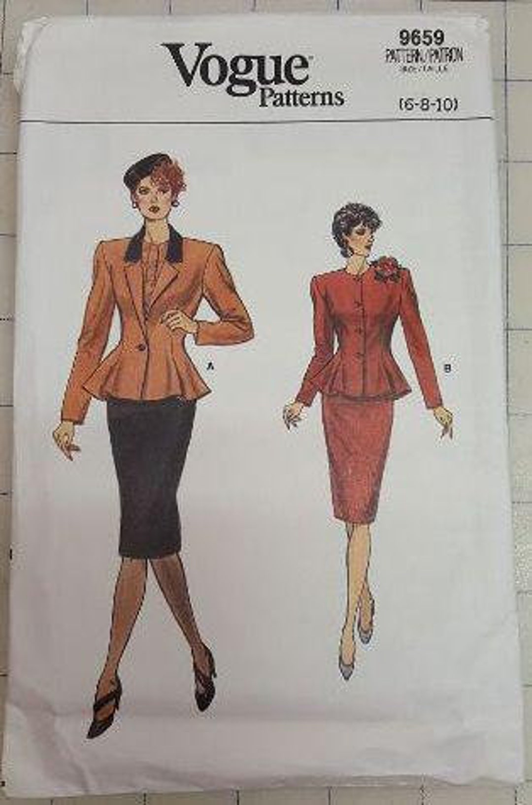 Vintage Vogue Pattern 9659 Misses Suit and Size 6-8-10 RARE Out-of ...