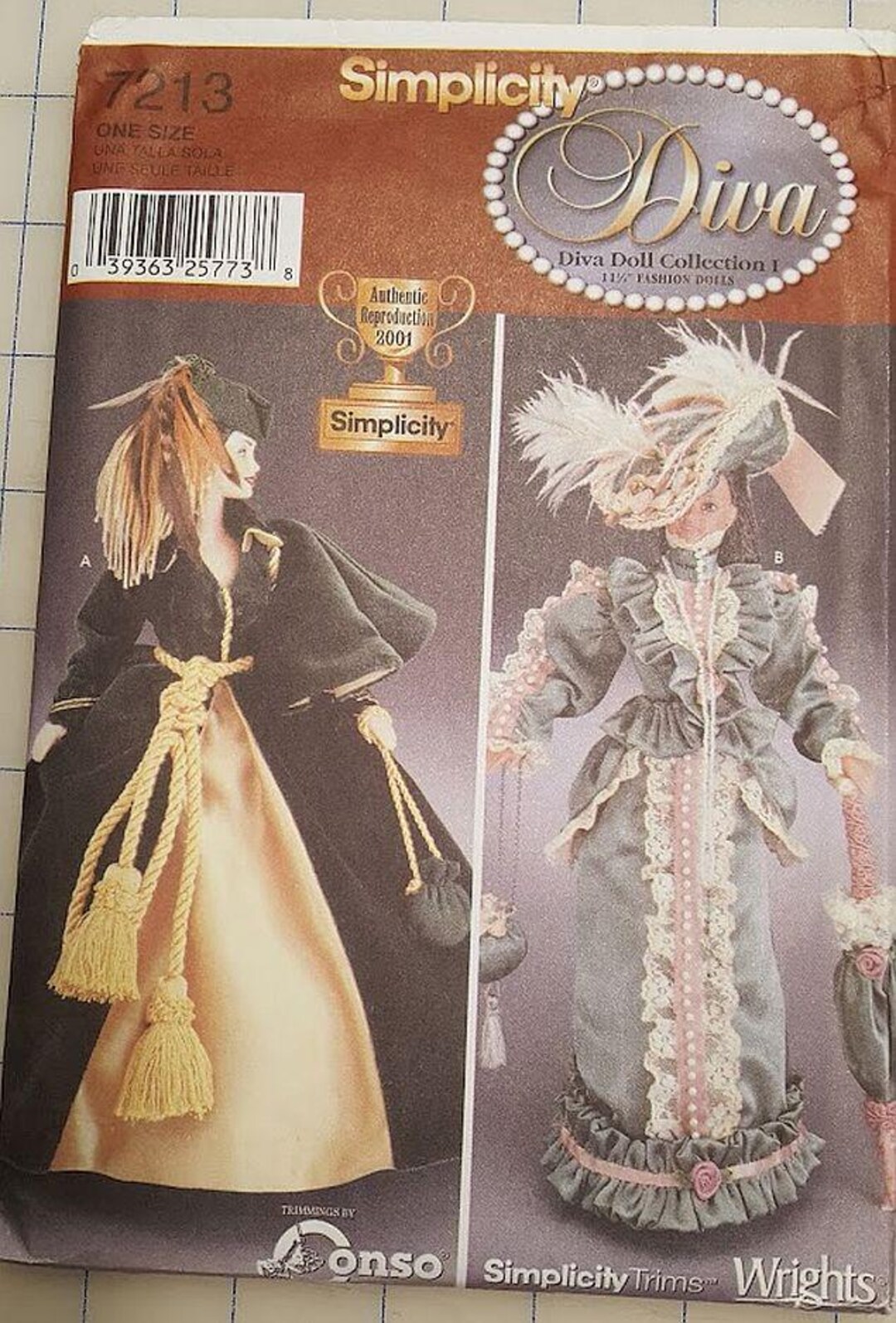 Simplicity 7213 11.5" Doll Scarlett O'hara Gowns Pattern Out-of-print ...