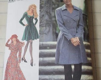 Vintage Vogue Pattern 8696 Flutter Sleeved Princess Lines Dress Sizes ...