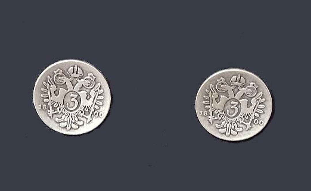 Double Headed Eagle Silver Toned Coin Buttons With Shank, Set of 8, 7/8 ...