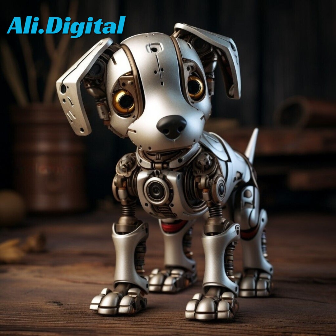 Digital Image Picture Photo Wallpaper Background Robot Dog Art - Etsy