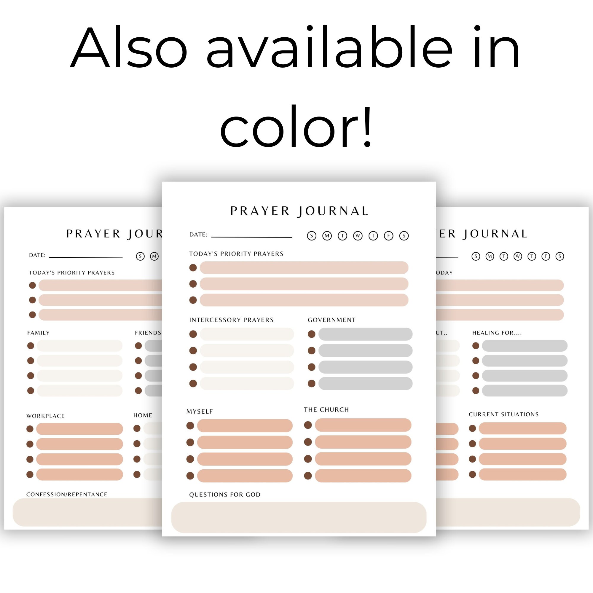 Prayer Journal Printable Pages Prayer Cards Daily Devotional Notebook ...