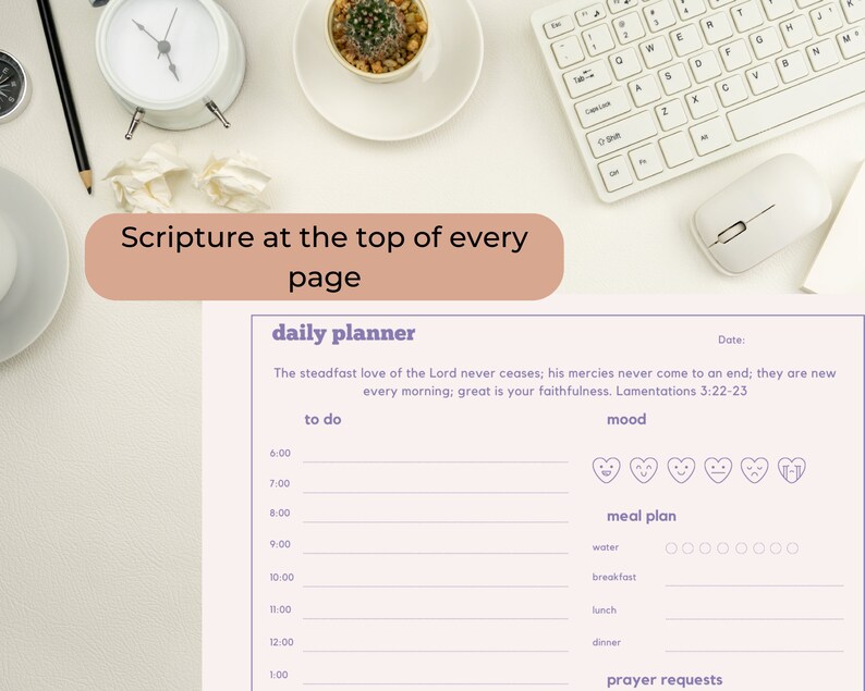 Christian Planner Printable Downloadable Faith Journal Devotional Bible ...