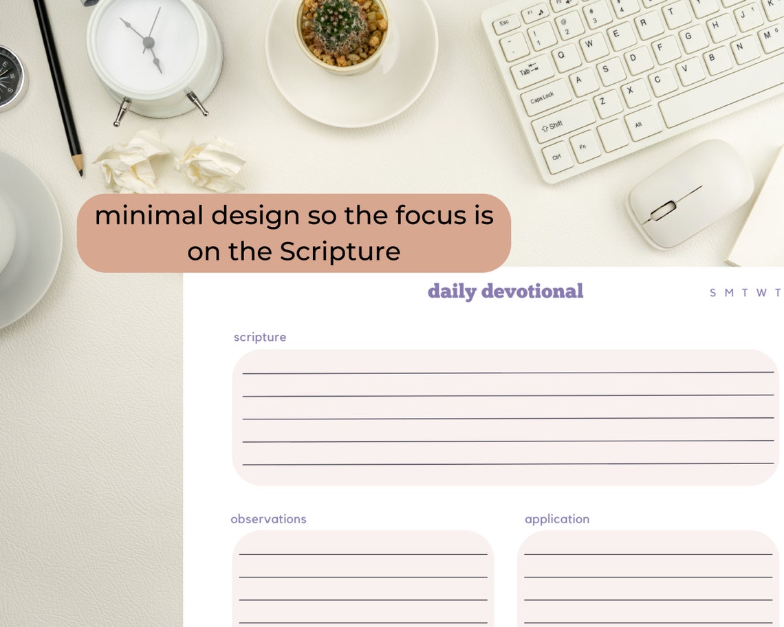 Daily Devotional Journal Printable Christian Planner Pages Bible Study ...