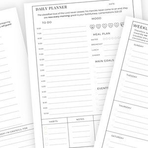 Christian Planner Printable DAILY AND WEEKLY Faith Planner Daily ...