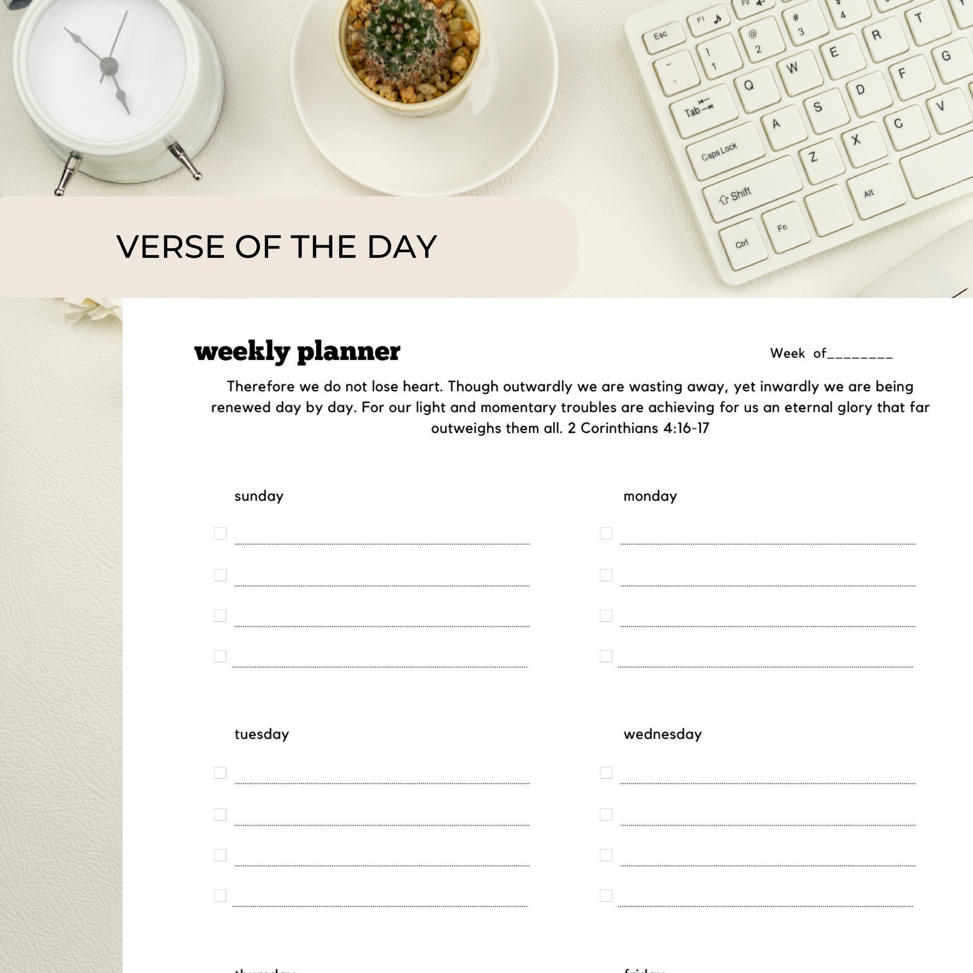 WEEKLY Planner Printable Christian Planner Daily Devotional Plan ...