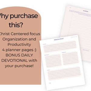 Christian Planner Printable Downloadable Faith Journal Devotional Bible ...