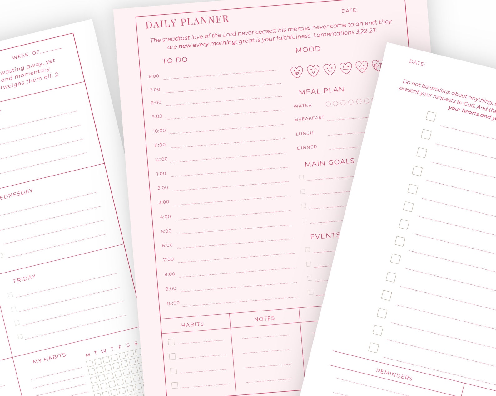 Christian Planner Printable DAILY AND WEEKLY Faith Planner Digital ...