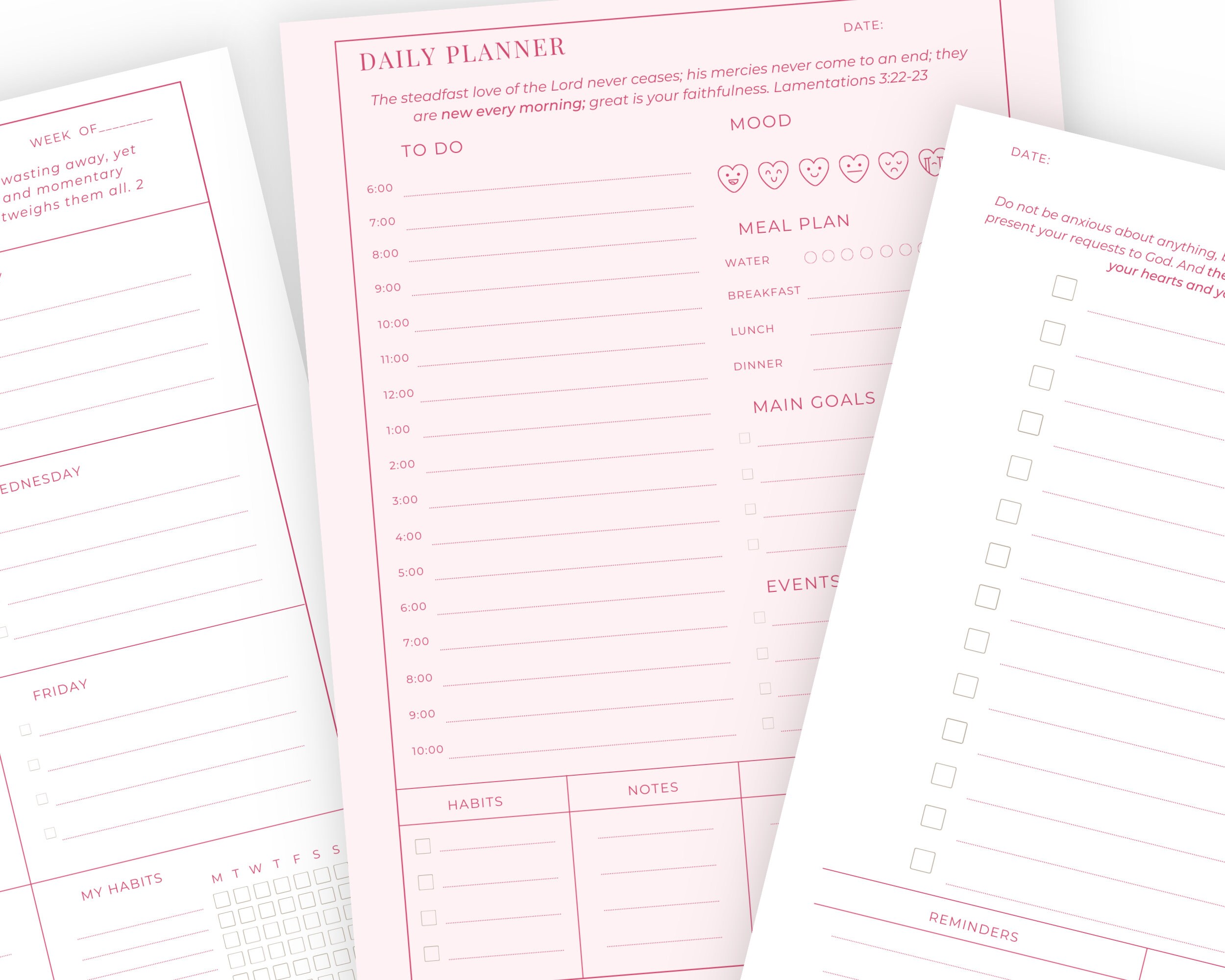 Christian Planner Printable DAILY AND WEEKLY Faith Planner Digital ...