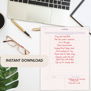 Christian Planner Printable Downloadable Faith Journal Devotional Bible ...