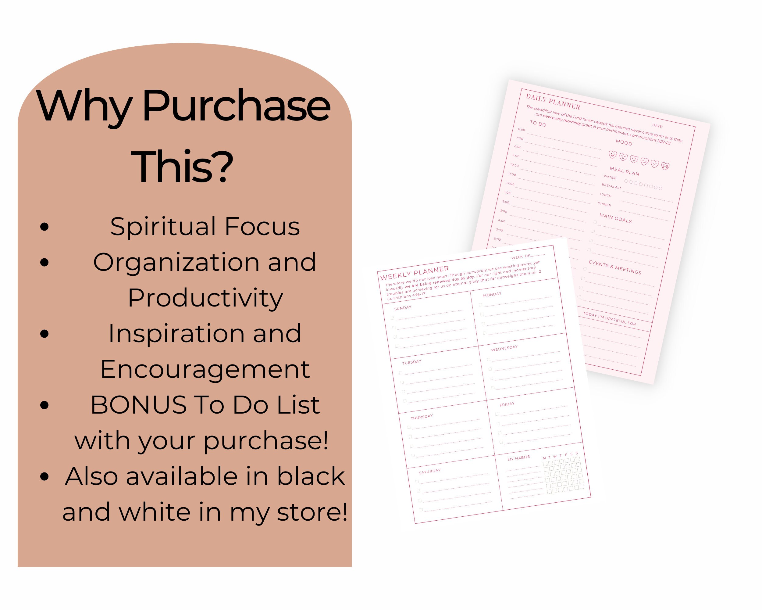 Christian Planner Printable DAILY AND WEEKLY Faith Planner Digital ...