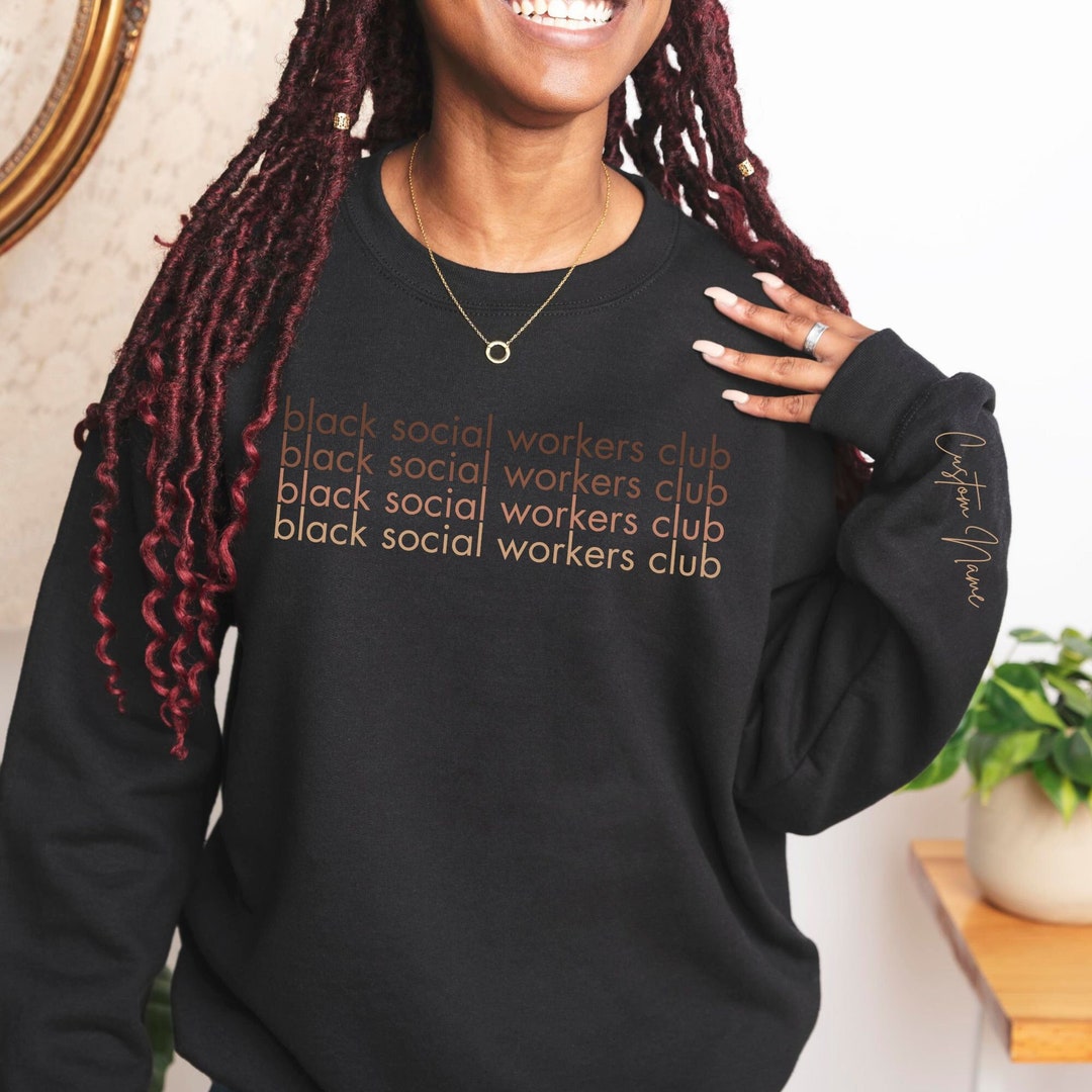 Custom Black Social Workers Club MSW Grad Gift Social Work Hoodie ...