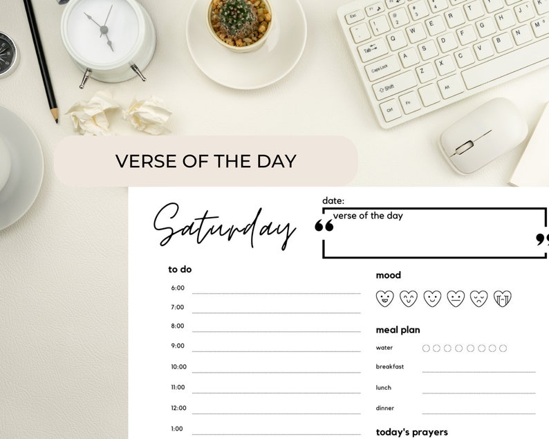 Christian Daily Planner Printable Pages Goal Planning Minimal ...