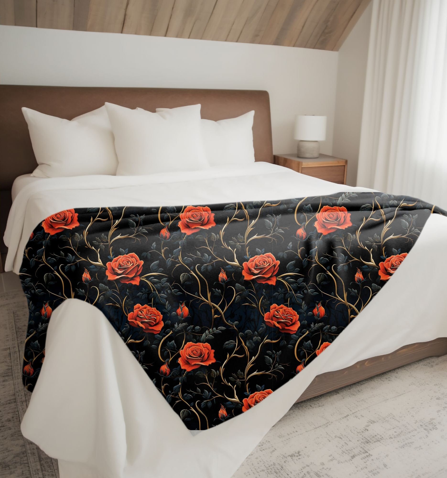 Gothic Comforter Goth Girl Throw Blanket Emo Bedroom Aesthetic Academia ...