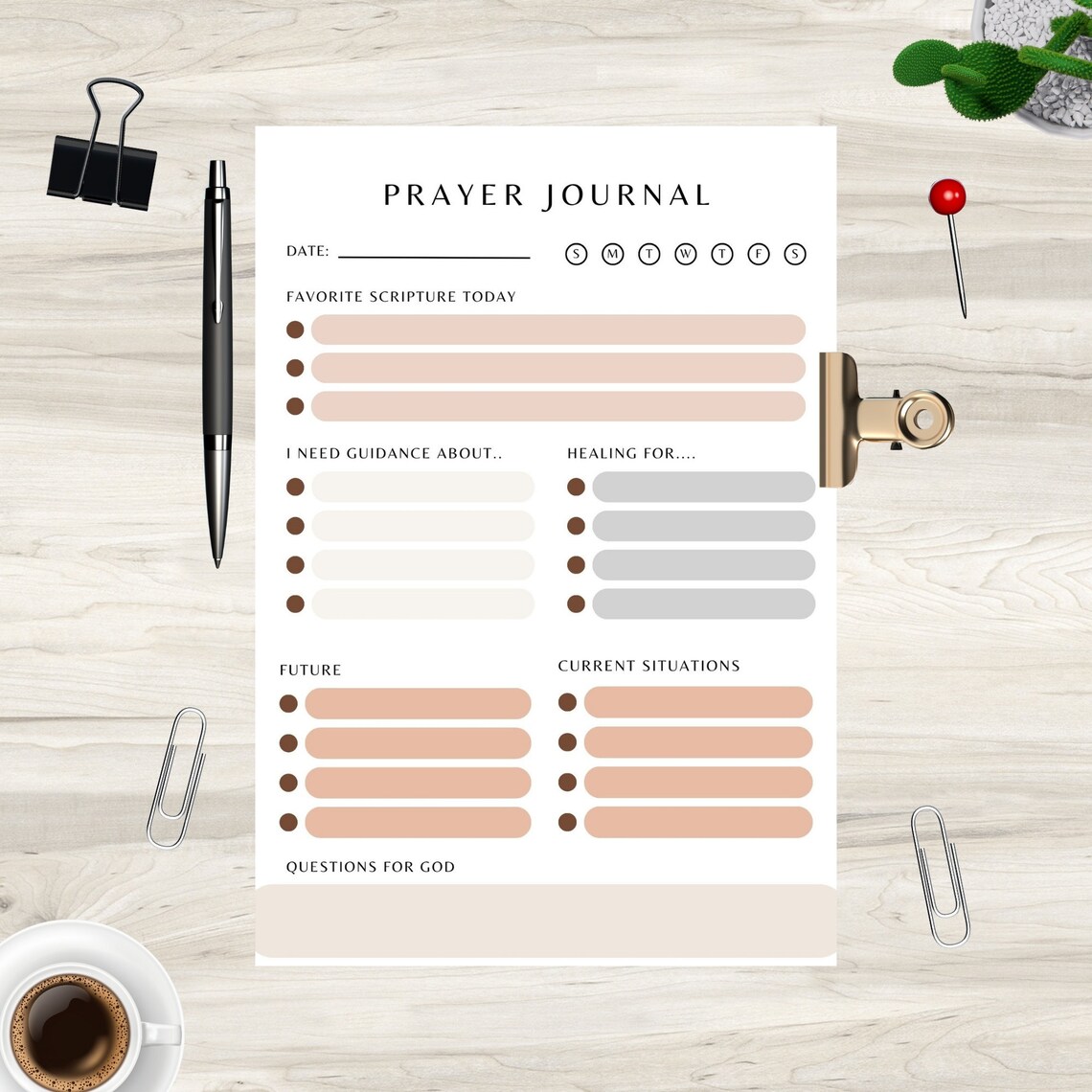 Devotional Journal Prayer Pages Guided Prayer Printable Prayer List ...