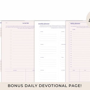 Christian Planner Printable Downloadable Faith Journal Devotional Bible ...