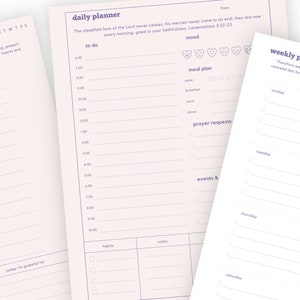 Christian Planner Printable Downloadable Faith Journal Devotional Bible ...