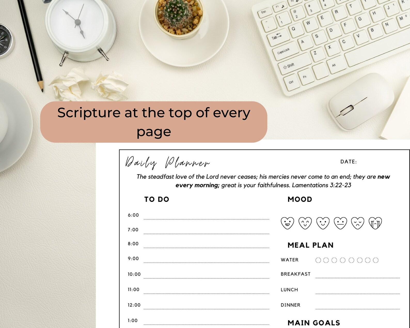 CHRISTIAN Planner Printable DAILY and Weekly Planner Devotional Planner ...