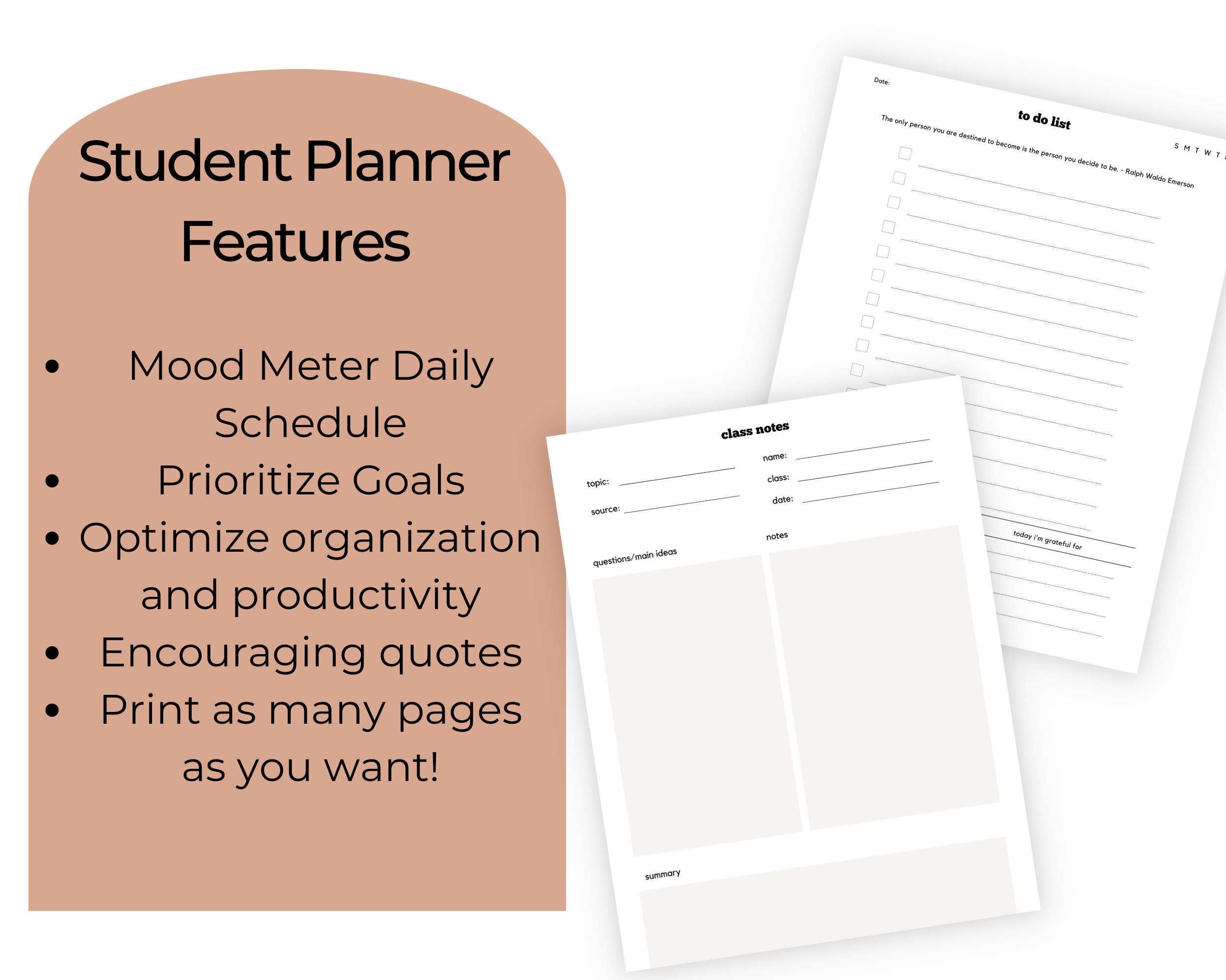 College Planner Printable Student Organizer Schedule Academic Agenda ...