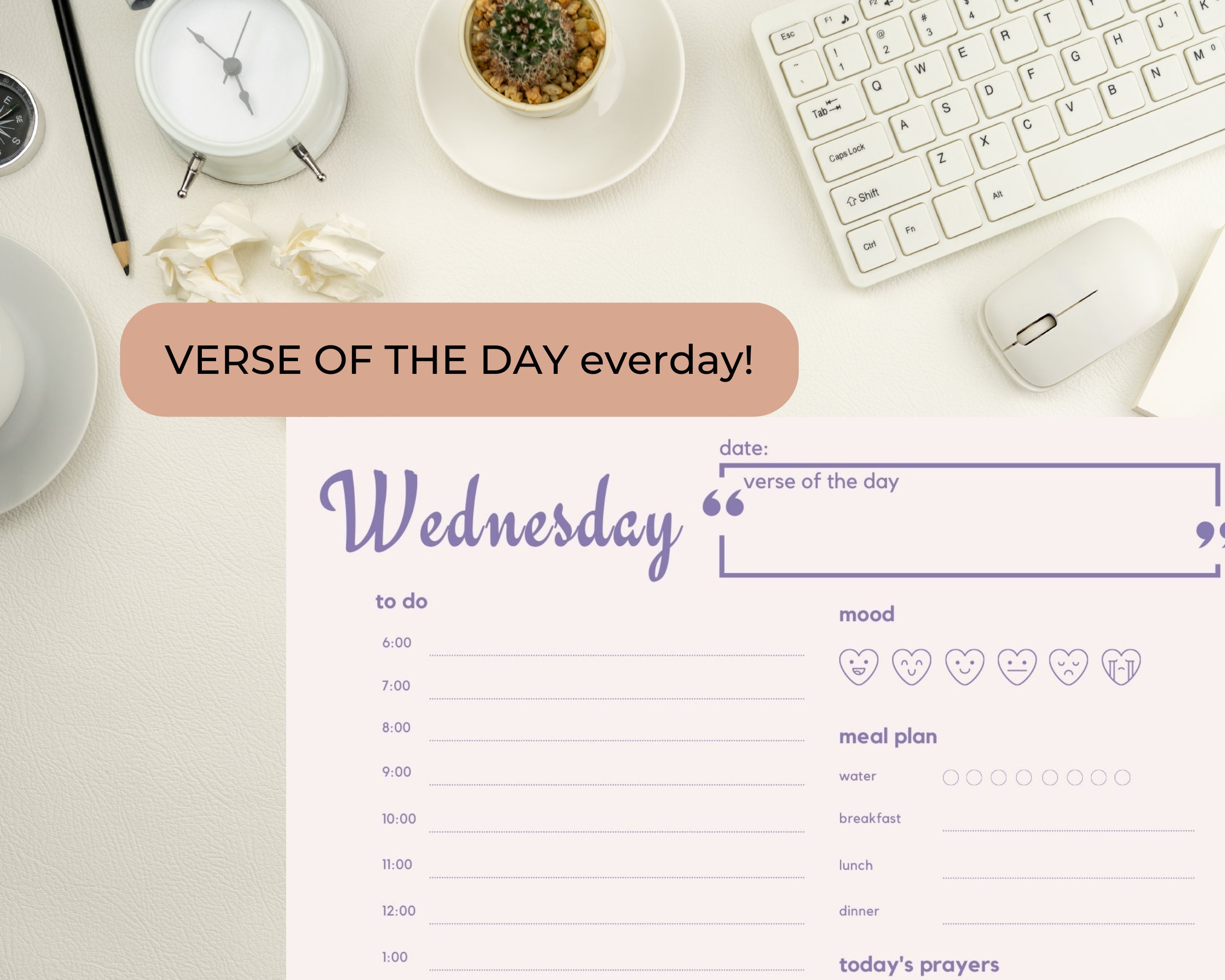Christian Planner Printable Daily Devotional Schedule Faith Based Goals ...