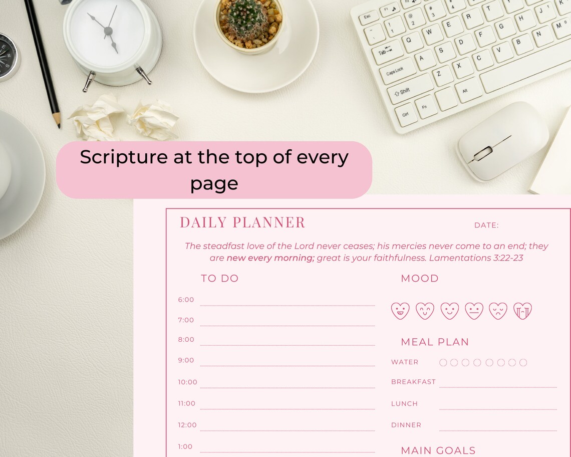 Christian Planner Printable DAILY AND WEEKLY Faith Planner Digital ...