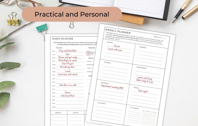 Christian Planner Printable DAILY AND WEEKLY Faith Planner Daily ...