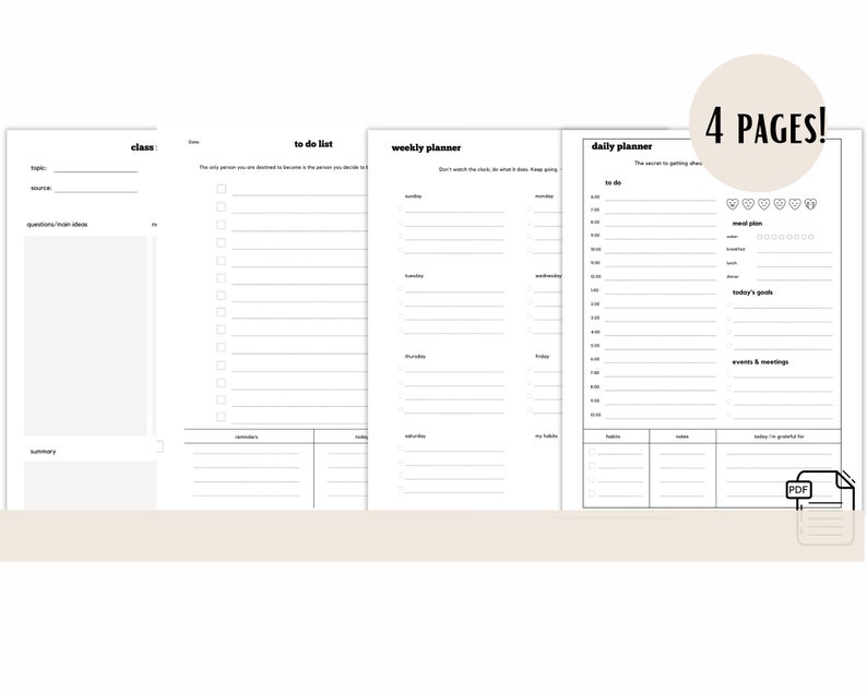 College Planner Printable Student Organizer Schedule Academic Agenda ...