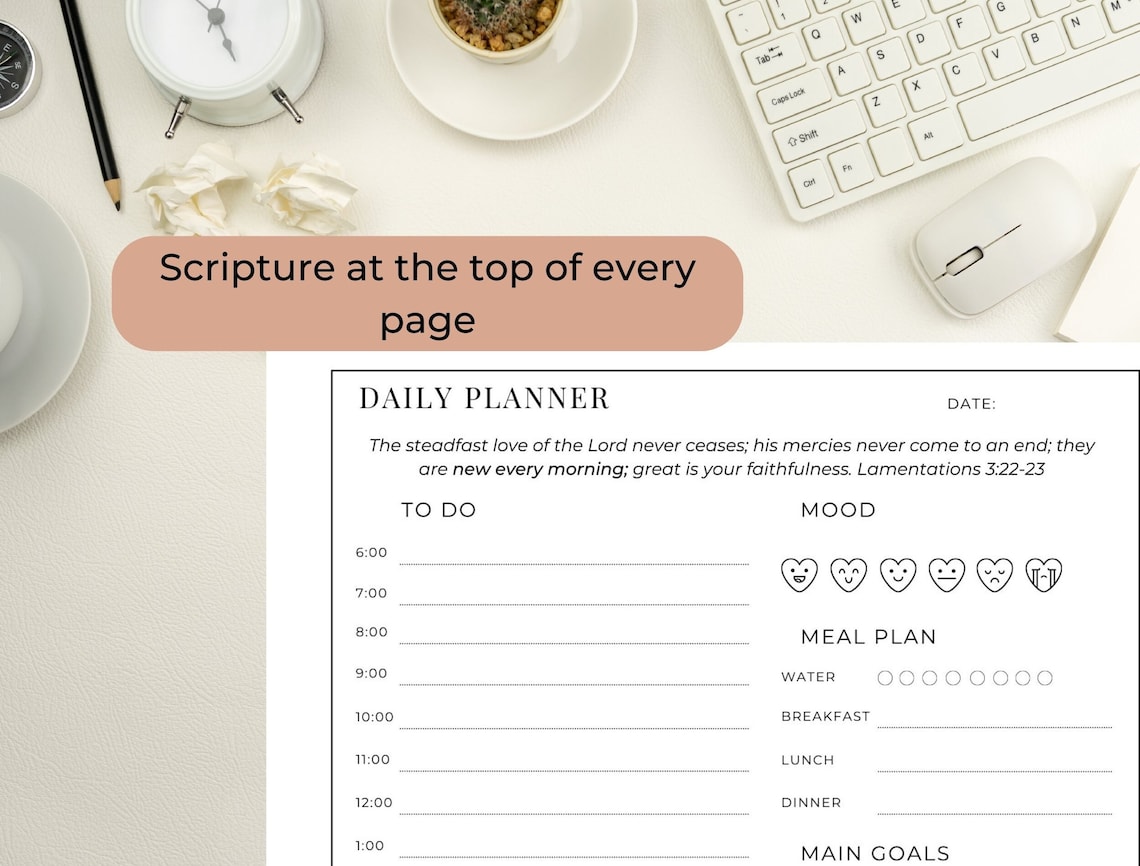 Christian Planner Printable DAILY AND WEEKLY Faith Planner Daily ...