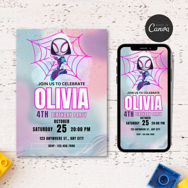 Ghost Spider Digital Invitation - Etsy