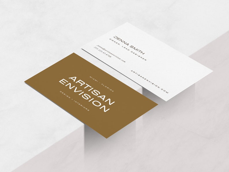Modern Business Card Template Canva Interior Design DIY Small Business ...