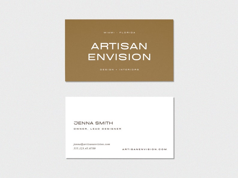 Modern Business Card Template Canva Interior Design DIY Small Business ...
