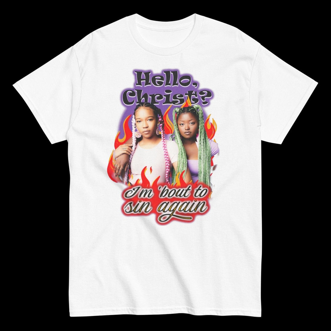 Flyana Boss Bootlegged Hello Christ Shirt, Rapper Duo Homage Graphic ...
