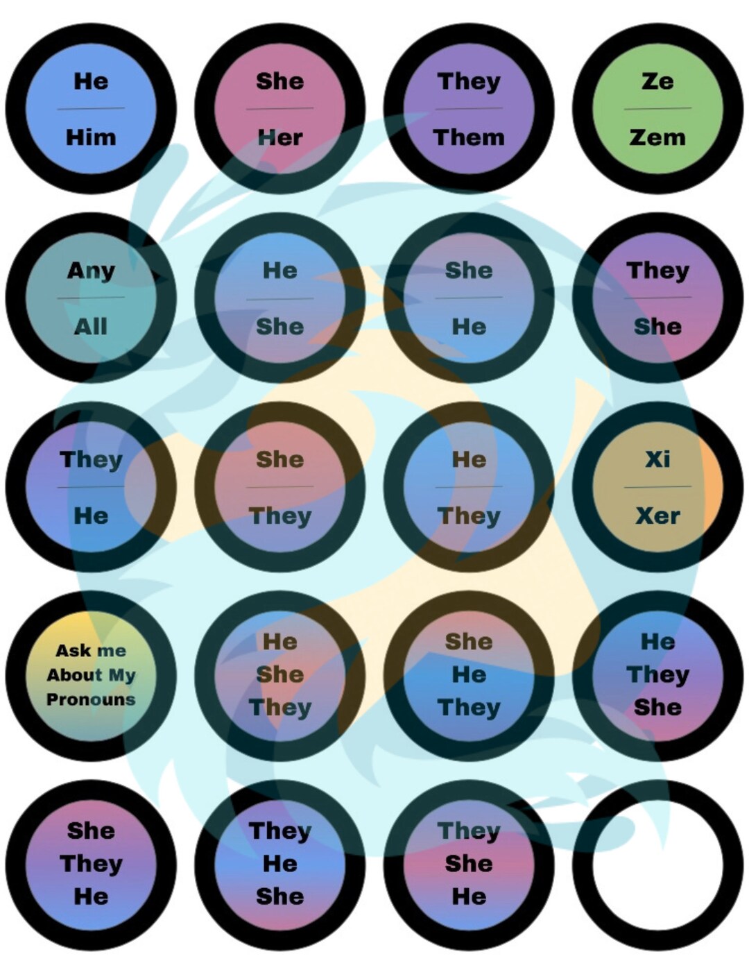 Custom Pronoun Buttons - Etsy