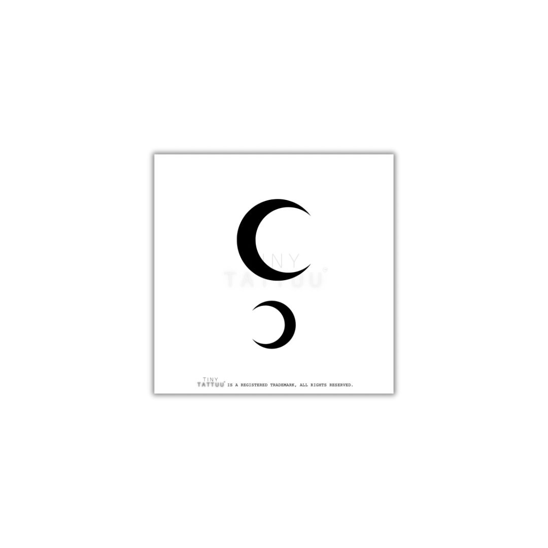 Bold Crescent Moons Temporary Tattoos - Etsy