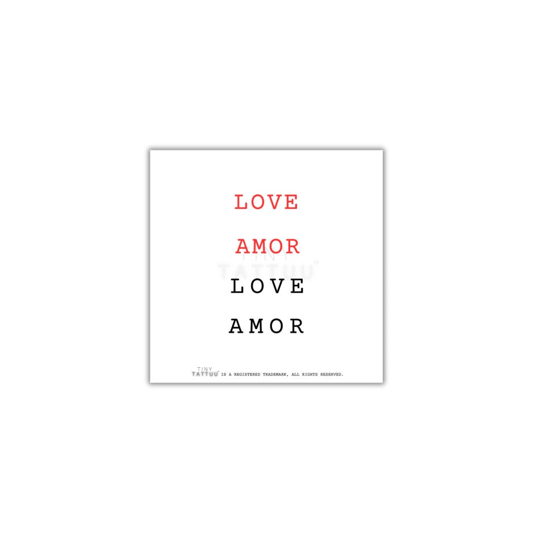 Love Amor in Typewriter Font - Temporary Tattoos - Etsy