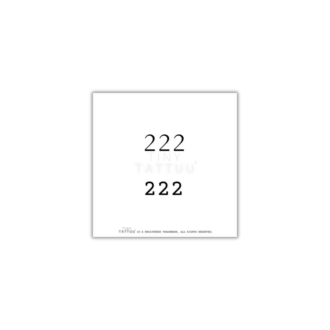 Angel Number 222 in Typewriter and Classic Font Temporary Tattoos - Etsy