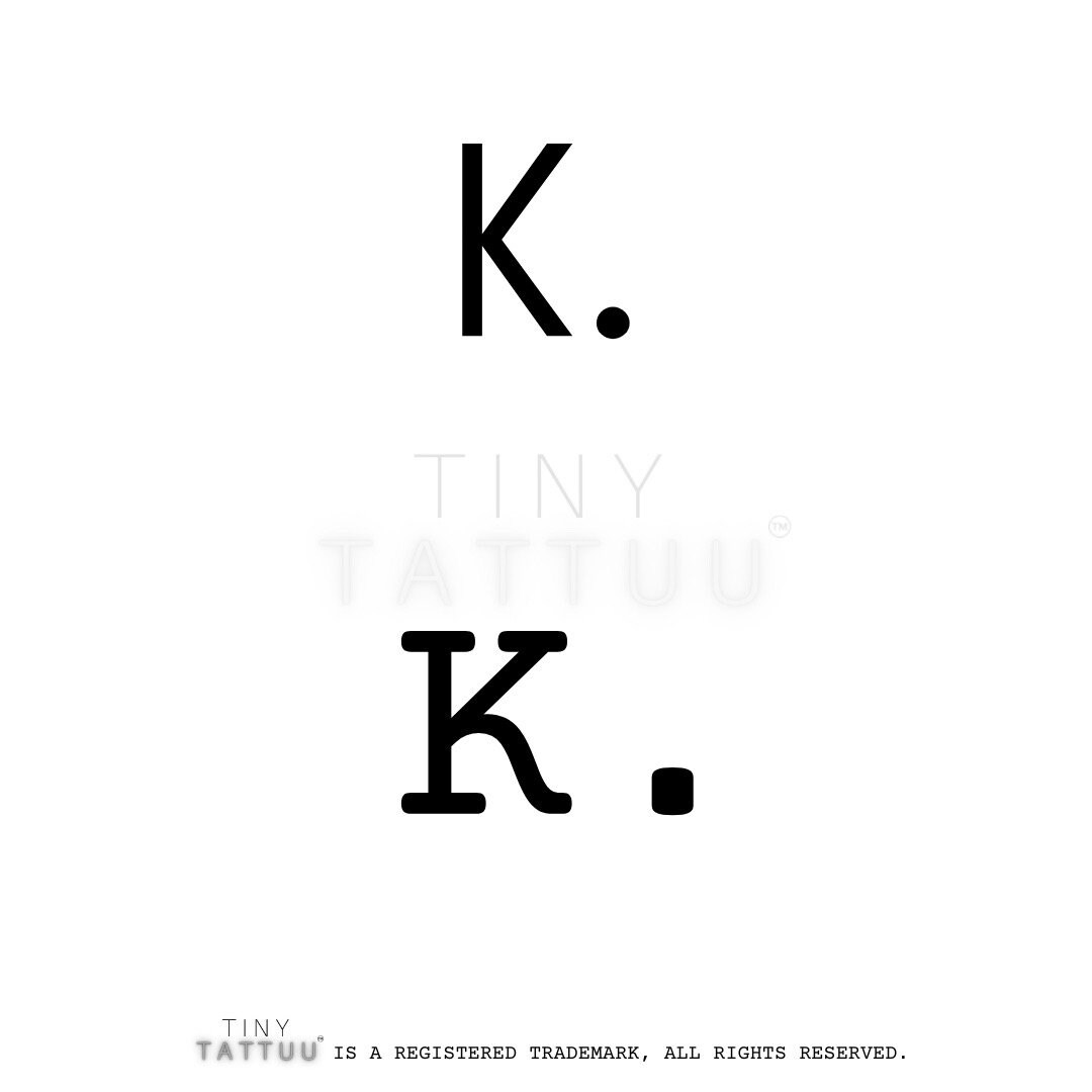 Letter 'K' Typewriter Style Temporary Tattoo Set - Etsy