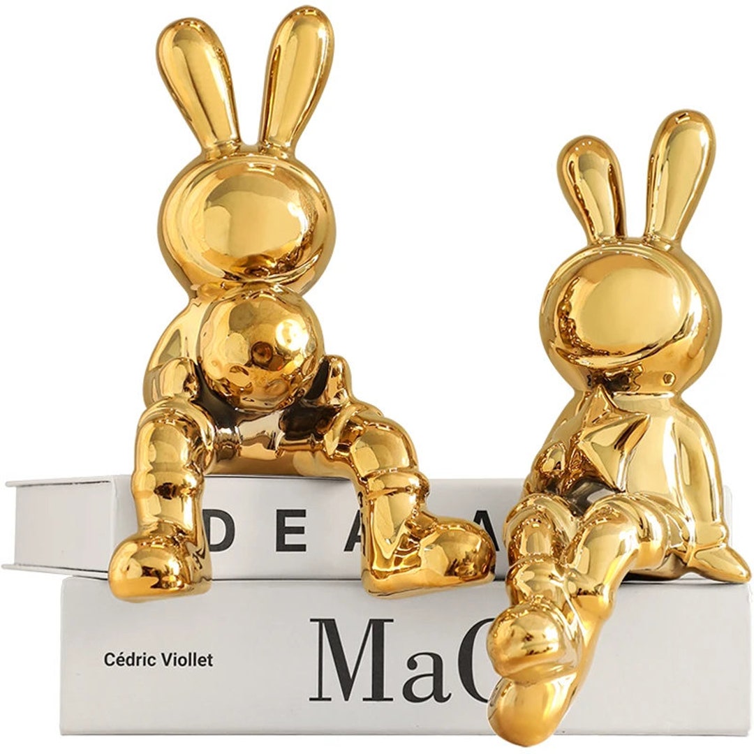 Rabbit Electroplating Sculpture Set Modern Handicraft - Etsy