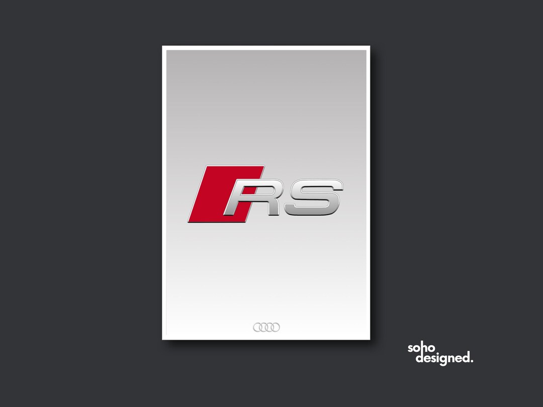 Audi RS Series Logo Wall Poster, Audi Wall Art, Printable Car Poster ...