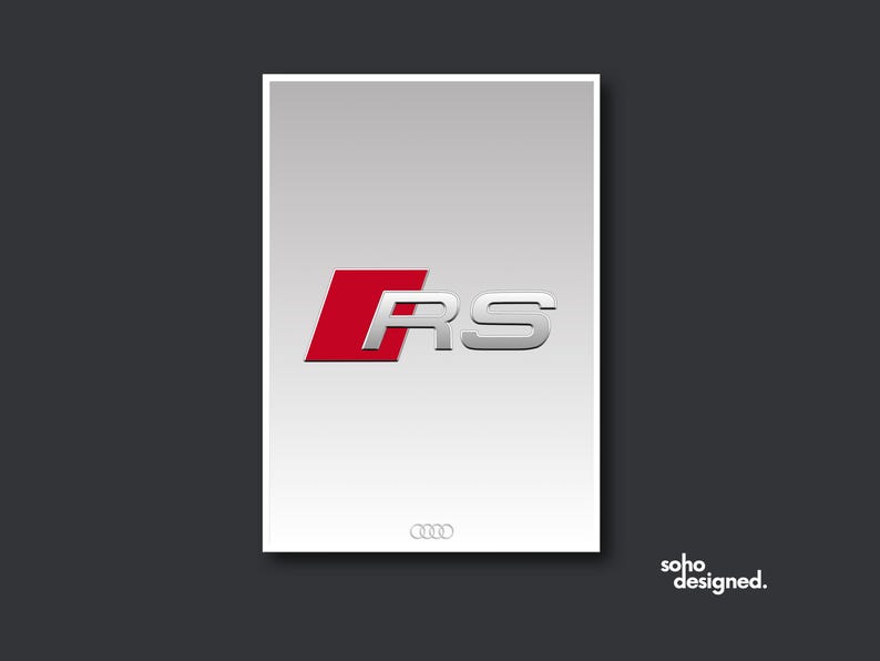Audi RS Series Logo Wall Poster, Audi Wall Art, Printable Car Poster ...