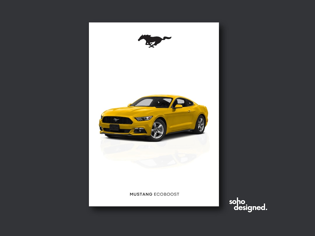 Ford Mustang Ecoboost Wall Art, Ford Mustang Wall Poster, Mustang ...