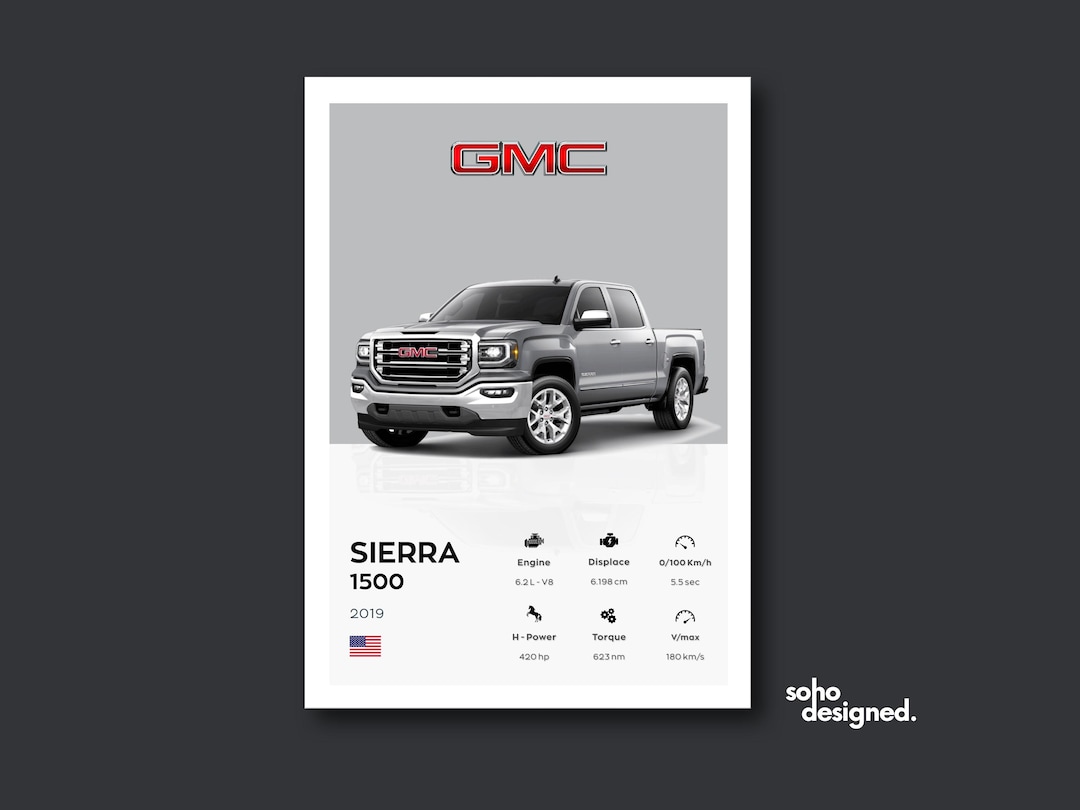 GMC Sierra Wall Art, GMC Sierra Wall Poster, Gmc Wall Art, Printable ...
