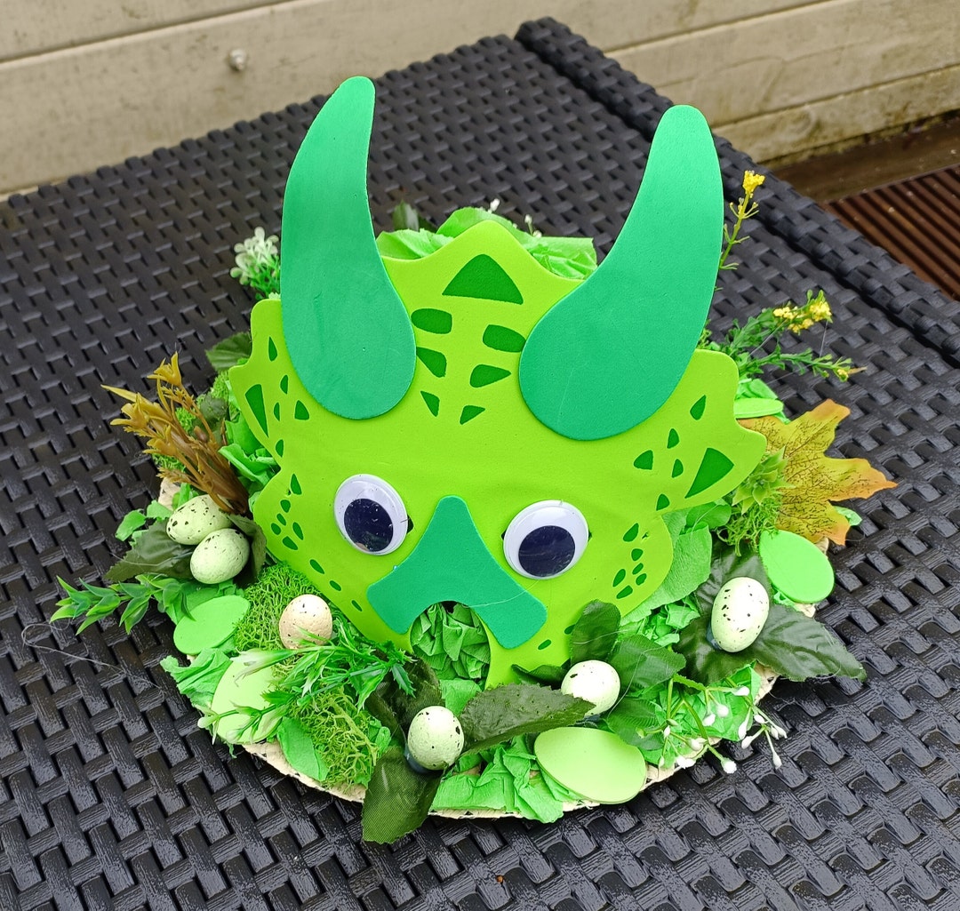 DIY Make Your Own Green Dinosaur Easter Bonnet Craft Kit Make Your Own ...