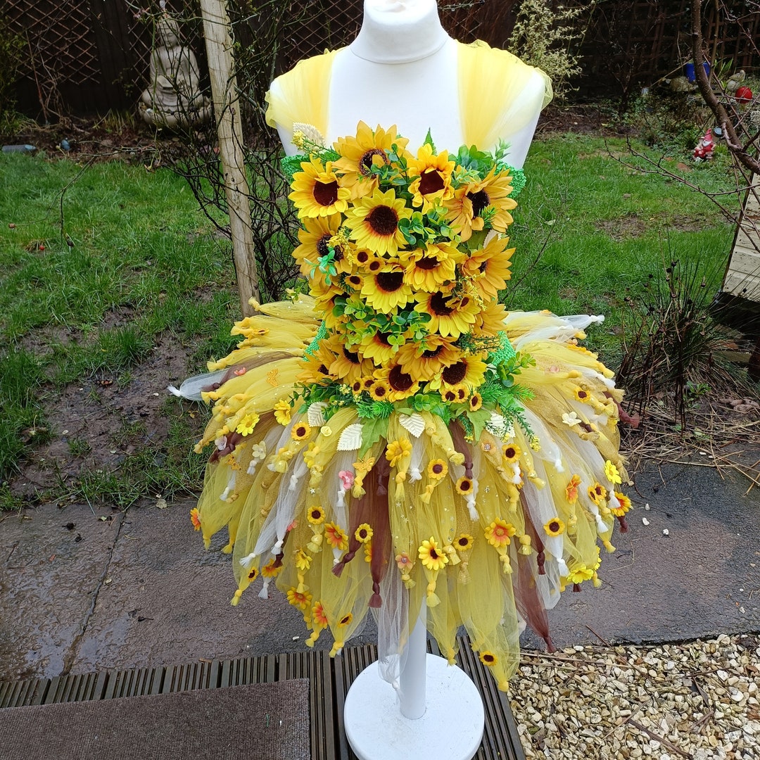 Adult Sunflower Flower Fairy Tutu Dress Halloween Costume, Party Dress ...