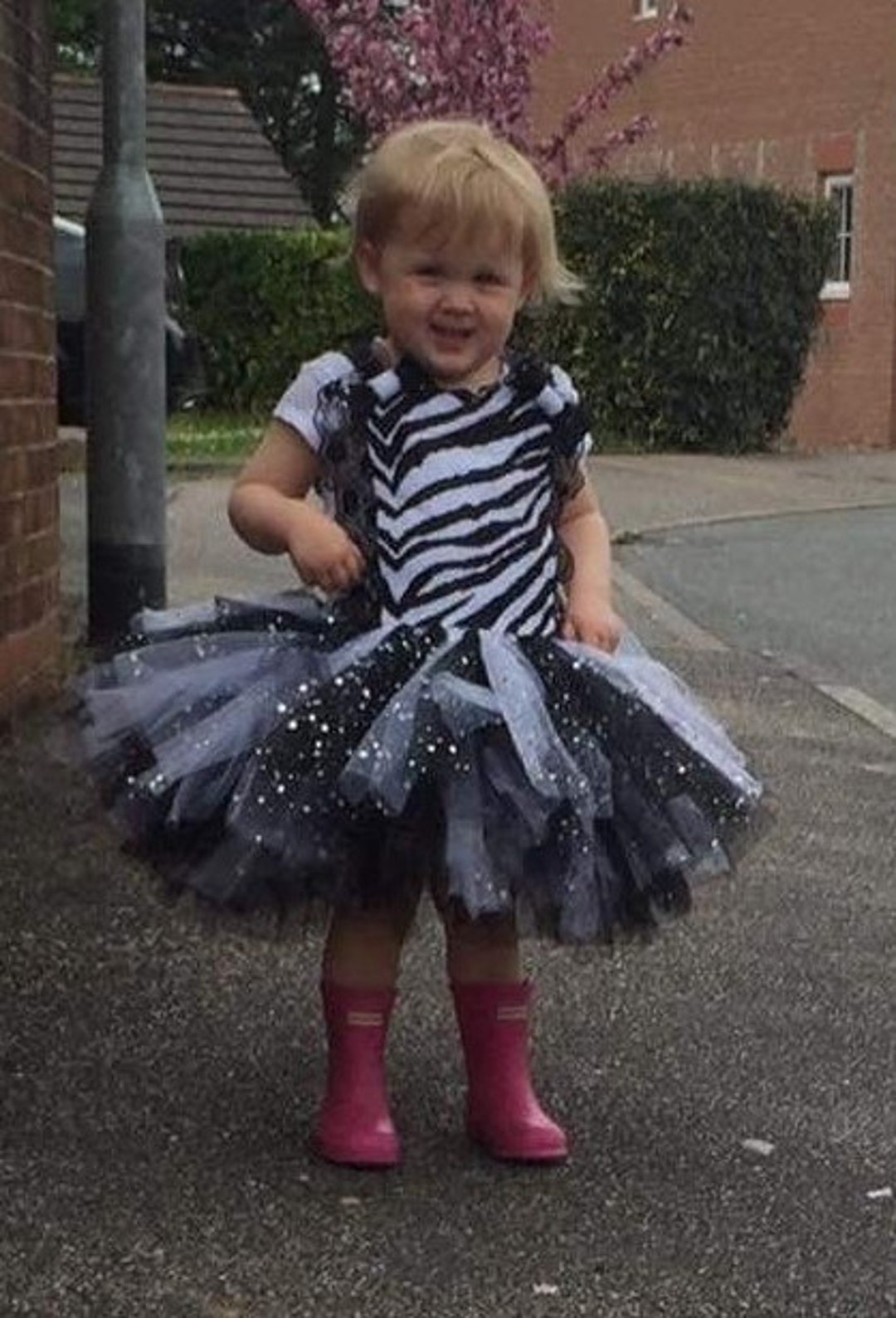 Deluxe Zebra Inspired Knee Length Tutu Dress Jungle Animal Safari Wild ...
