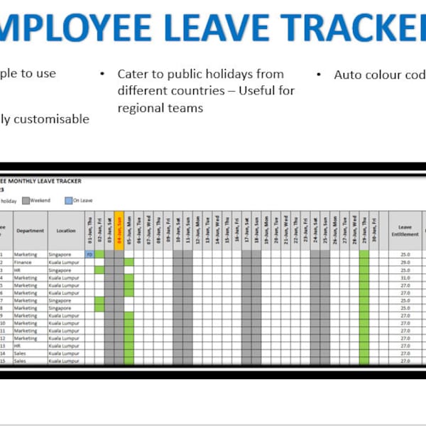 Employee Leave Planner - Etsy