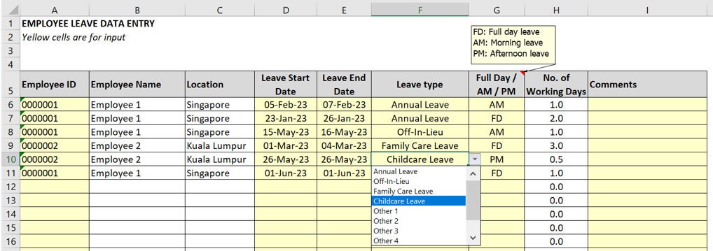 Employee Leave Tracker | Leave Planner | Absence Tracker | Multiple ...