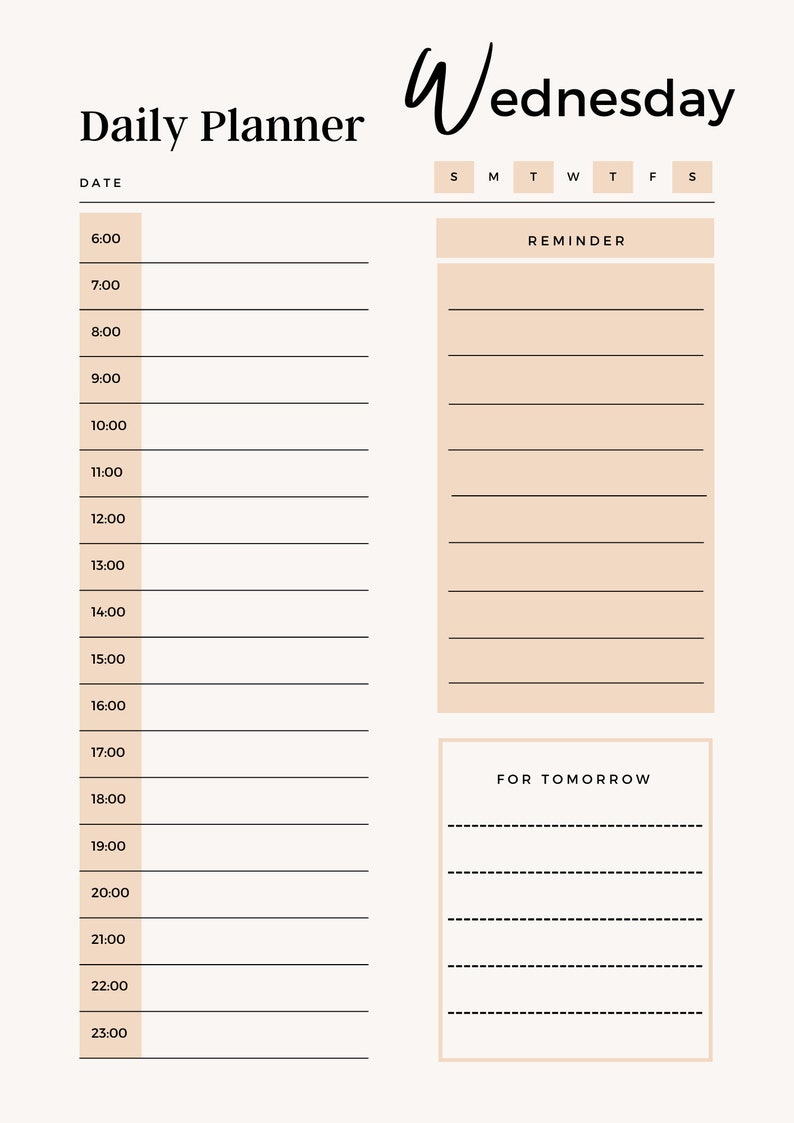 Printable 24-hour Daily Planner BUNDLE - Etsy