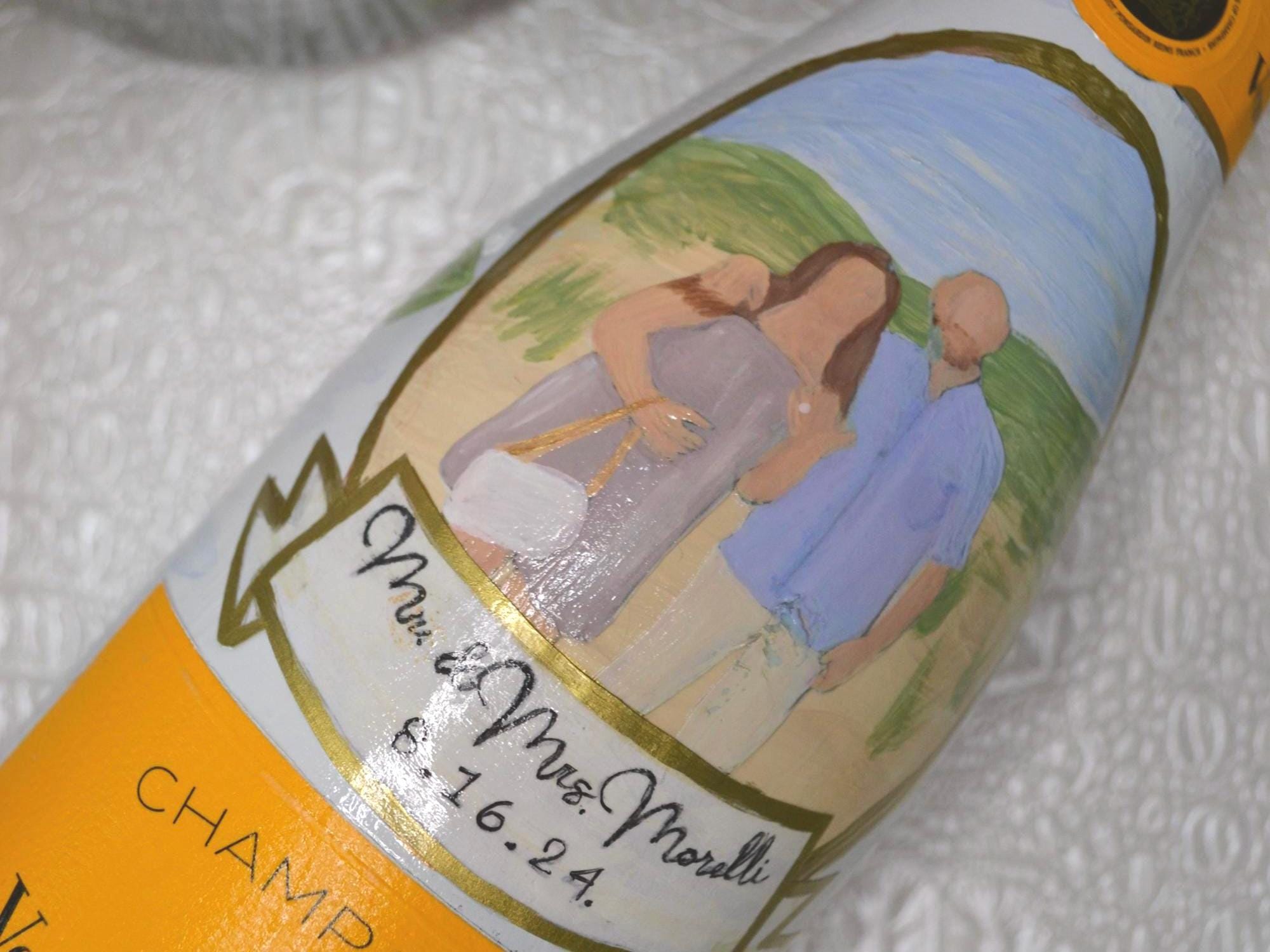 Painted Champagne Bottle | Custom Hand Painted Champagne Bottle ...