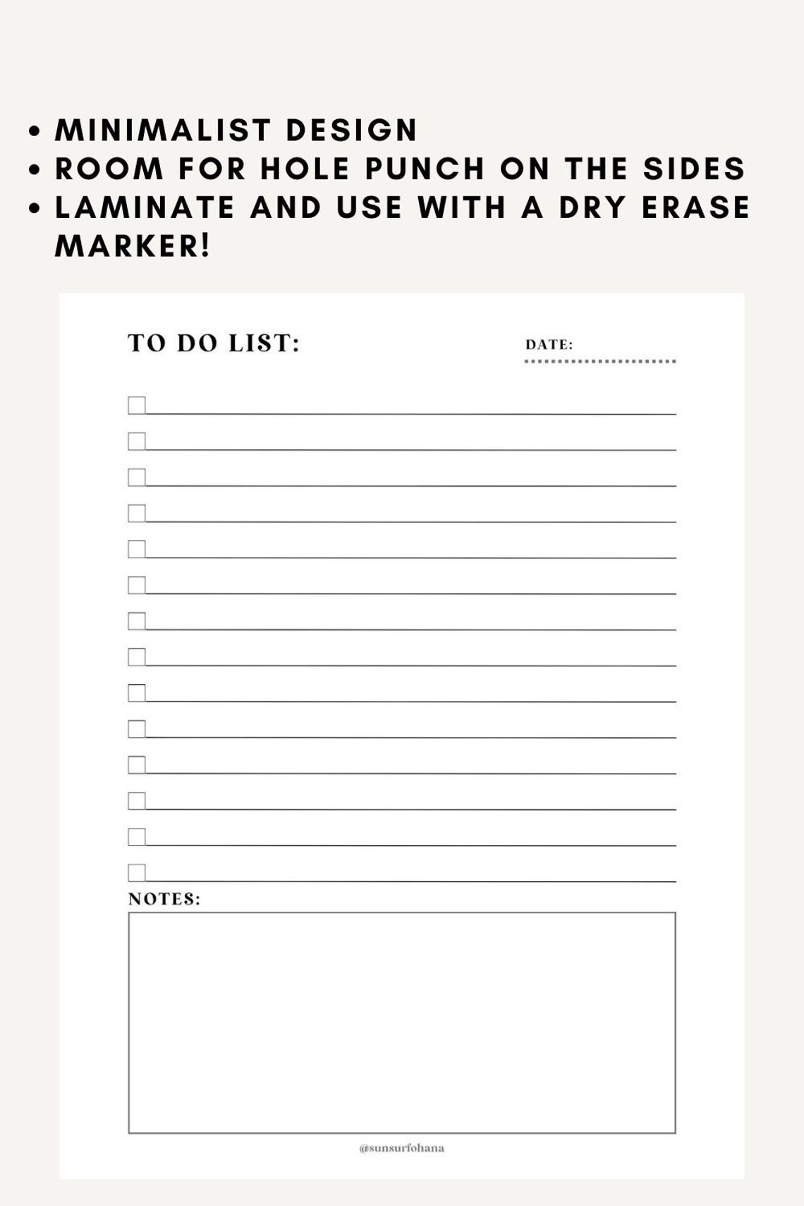 Minimal to Do List Printable, to Do List, Productivity Planner, Daily ...